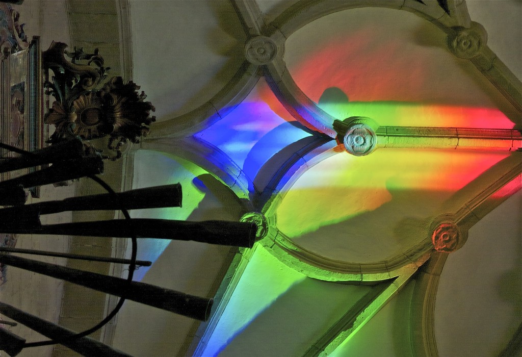 Church art made from rainbow light