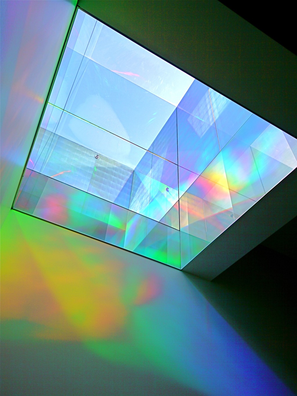 solar light art installation in a library